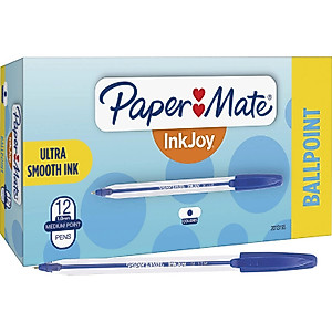 Paper Mate InkJoy 50ST Ballpoint Pens, Medium Point (1.0mm), Blue, 12 Count