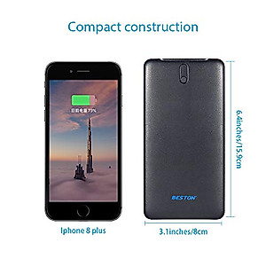 BESTON Portable Charger, Ultra Slim 10000mAh Power Bank, Dual High-Speed Charging Port Battery Pack for iPhone, Android Phones, Tablets