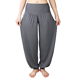 Hoerev Green Super Soft Modal Spandex Harem Yoga Pilates Pants