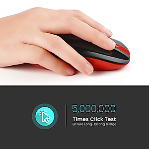 LeadsaiL Wireless Computer Mouse, 2.4G Portable Slim USB Mouse, Silent Click Cordless Mouse 3 Adjustable Levels, 4 Buttons Laptop Mouse for Windows Mac PC Notebook