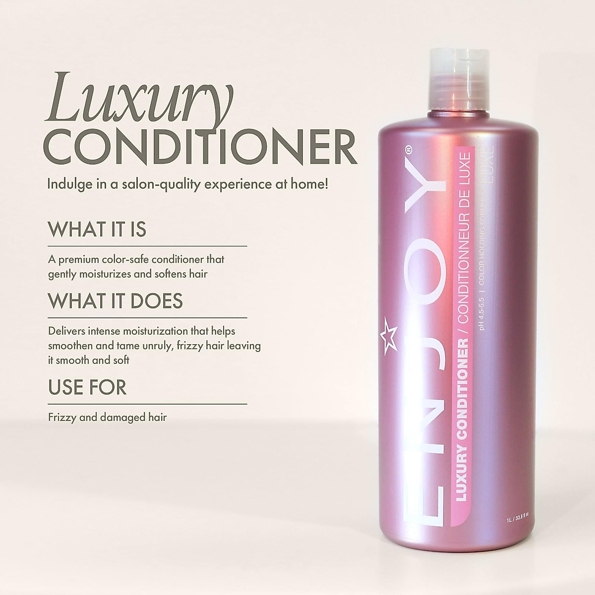 ENJOY Luxury Conditioner (33.8 OZ) – Smooth, Soft, Silky Hair Conditioner with Moisturizing Formula