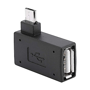 Liukouu 2Pcs USB 2.0 Female to Male Micro OTG Adapter Power Supply Port 90 Degree Left 90 Right Angled