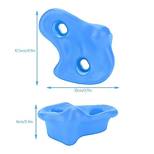 oceanside 10PCS Plastic Textured Rock Climbing Stone Rocks Wall Stones Kids Assorted Kit Bolt, Red, Blue, Black(Blue)