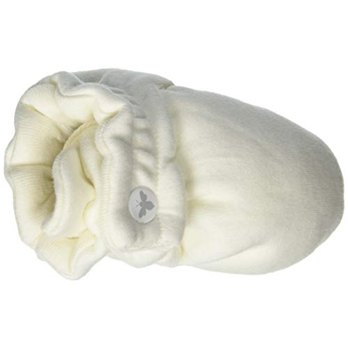 Burt's Bees Baby Baby Booties, Organic Cotton Adjustable Infant Shoes Slipper Sock, Eggshell White, 6-9 Months