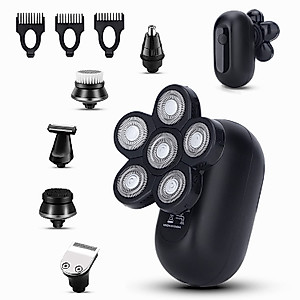 Electric Shaver for Men 6 in 1 Rotary Cordless Rechargeable Shaver Grooming Kit Multifunctional Electric Razor Wet & Dry Razor for Men Electric Razor