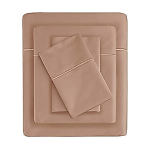 Gracie Mills Pima Cotton Sateen 4 Piece Sheet Set, Rose Gold - King