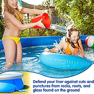 Woanger 13 ft Pool Mat Swimming Pool Ground Cloth Square Pool Liner Pad Waterproof PE Ground Pool Mat for Above Ground Pools Avoid Rocks, Roots, and Glass