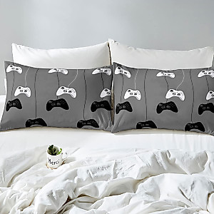 Feelyou Kids Gamer Sheet for Boys and Girls Gaming Fitted Sheet 3Pcs Video Game Controller Bed Sheet with 1 Flat Sheet & 1 Pillowcase Twin