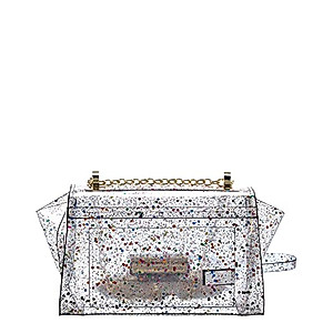 ZAC Zac Posen Eartha Small Chain Shoulder - Clear Glitter Rainbow Multi- Clear One Size