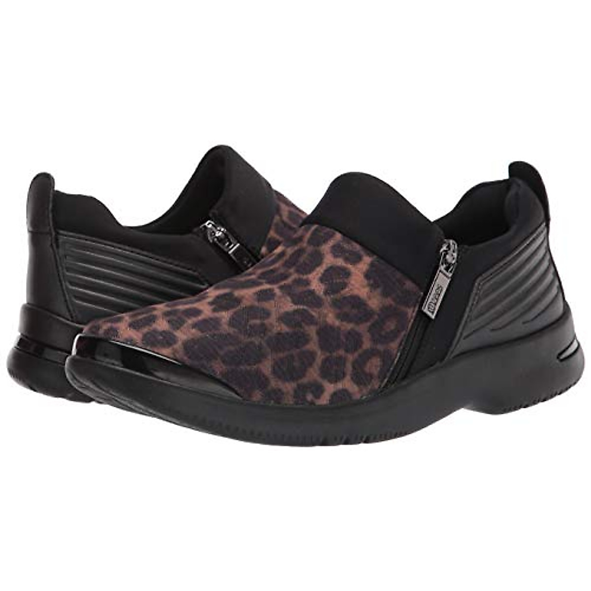 BZees Womens Axis Sneaker,Black,9, Black Leopard Print Fabric