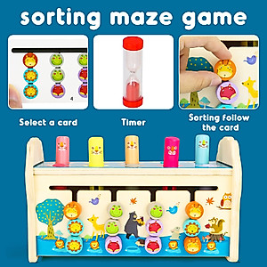 Fajiabao Montessori Toys for 1 2 Year Old Wooden Hammering Pounding with Xylophone Toddlers Learning Developmental Activity Game Birthday Gifts for Boys Girls Age 1 2 3 4