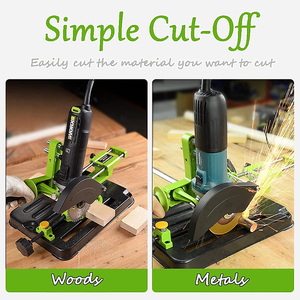 ZWSJLC Upgraded Angle Grinder Stand Sliding DIY Cutter Support Aluminum Bracket Holder iron base Suitable for 100/115/125mm angle grinder