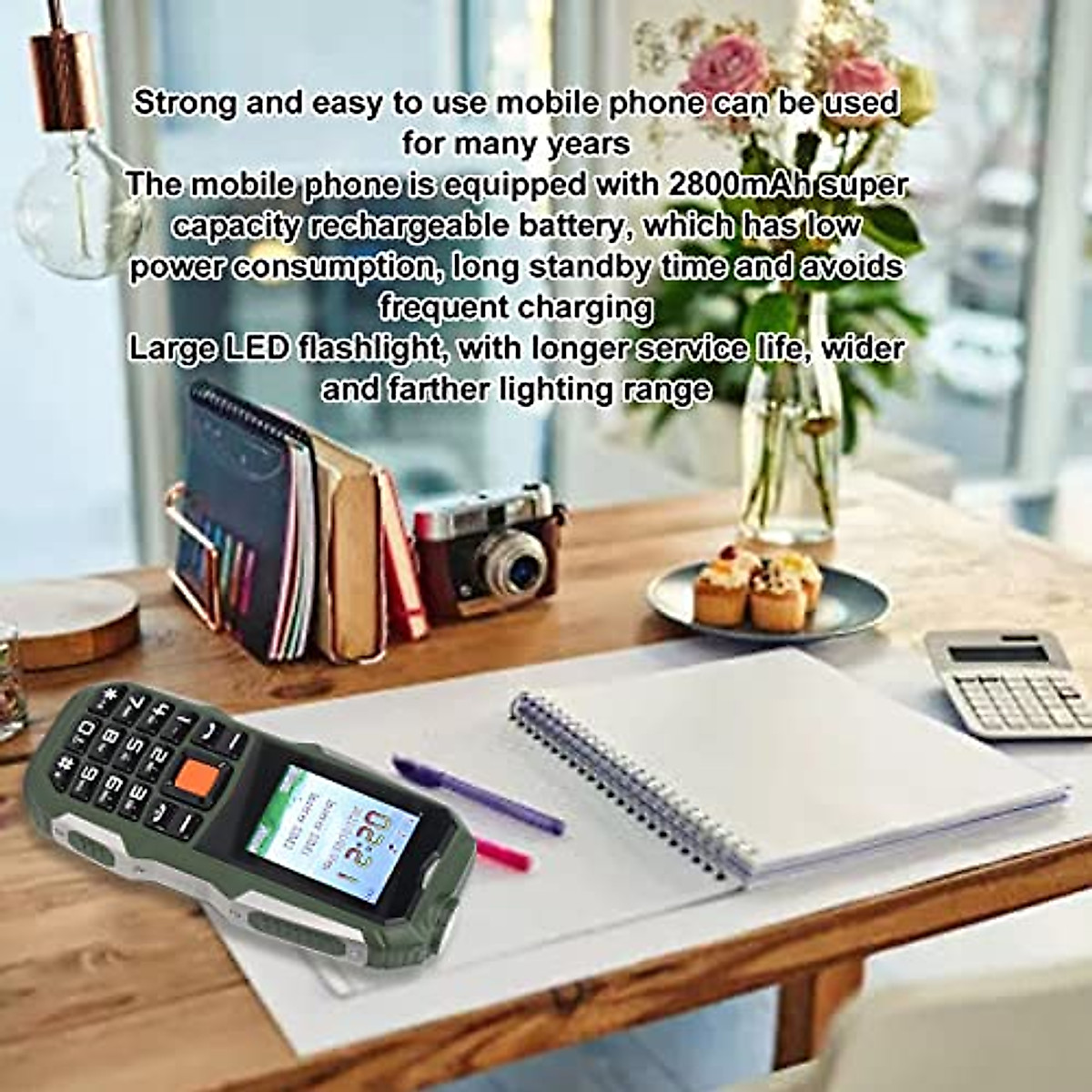 Q1 Cell Phone Powerful Speakers 2.4 Inch HD Screen SOS Button Q1 Cell Phone Unlocked Large Keys Elderly Outdoor Use (US Plug)