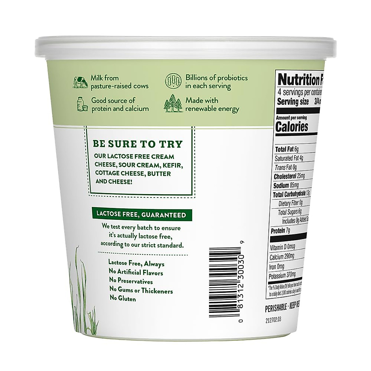 Green Valley Lactose Free Organic Whole Milk Plain Yogurt, 24 Ounce