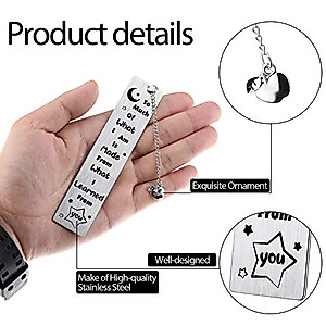 4 Pieces Metal Bookmarks Teacher Appreciation Bookmark Thank You Teacher Book Page Marker for Teachers Instructors Birthday Graduation Presents Book (Stylish Style)