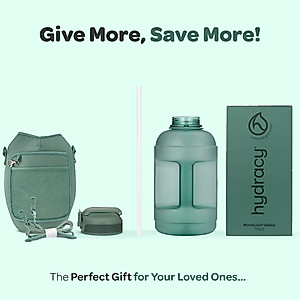 Hydracy 2.3L BPA-Free Tritan Plastic Water Bottle with Adjustable Shoulder Strap, Spill-Proof Lid, and Convenient Silicon Spout for Hydration on the Go