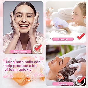 72 Pack Bath Loofah Bulk Sponge Mesh Shower Ball Mini Loofah Travel Size Body Scrubber Exfoliator Shower Bath Pouf Assorted Colors for Kids Women Men Wash Bathroom