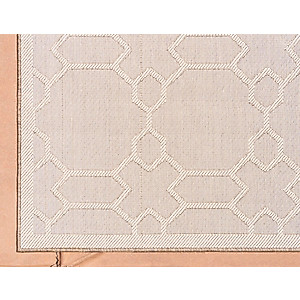 Unique Loom Outdoor Trellis Collection Area Rug - Geometric (6' 1" x 9' Rectangle, Beige/ Brown)