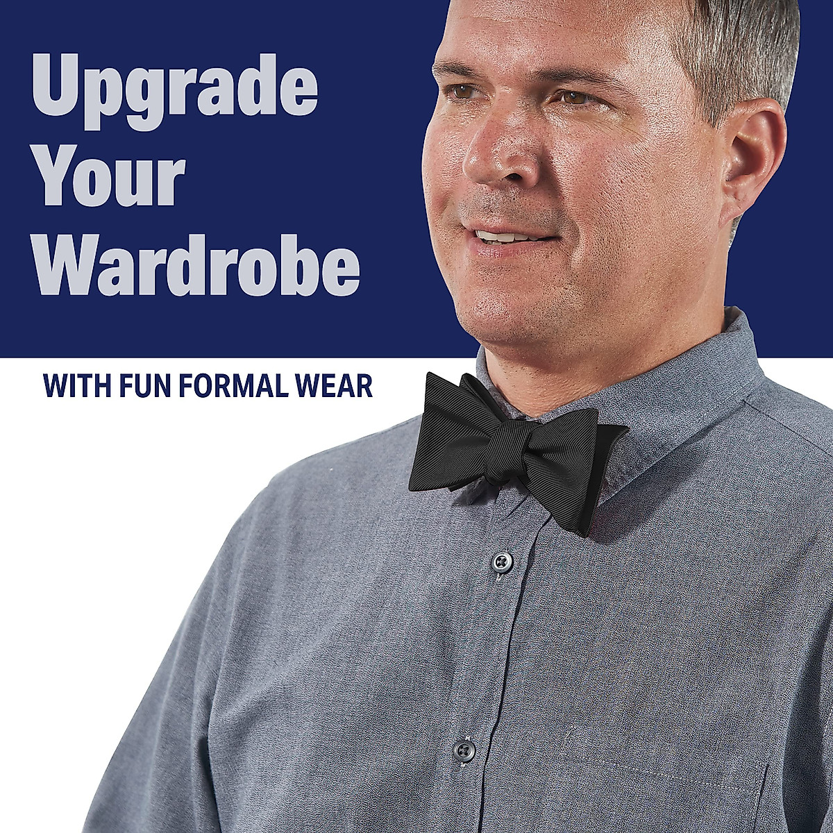 LUTHER PIKE SEATTLE Self Tie Bow Ties For Men Tuxedo Bowtie Bow Tie (Black)