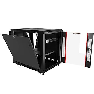 Sysracks Server Rack Network Cabinet Rack 35 inch Deep Lockable Server on Casters with - POWERBAR - Shelf - Fan - Hardware - for Data - AV - Computer - Networking - PC Equipment (12U 35-Inch Depth)