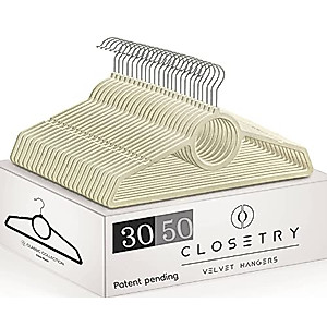 Black Velvet Hangers and Ivory Velvet Hangers Bundle.