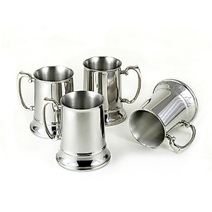 Set of 4 Stainless Steel Beer Mugs
