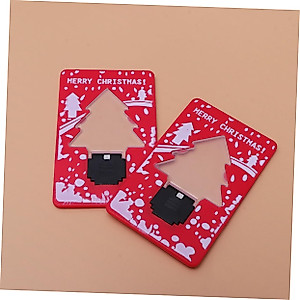 DOITOOL 15 Pcs Christmas Decorative Night Light Christmas Pocket Lamp Christmas Folding Lamp Portable Credit Card Light Cristmas Glowing Toy Cristmas Party Favors Child Christmas Tree