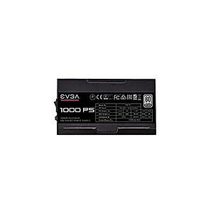 EVGA Supernova 1000 P5, 80 Plus Platinum 1000W, Fully Modular, Eco Mode with FDB Fan, 10 Year Warranty, Includes Power ON Self Tester, Compact 150mm Size, Power Supply 220-P5-1000-X1