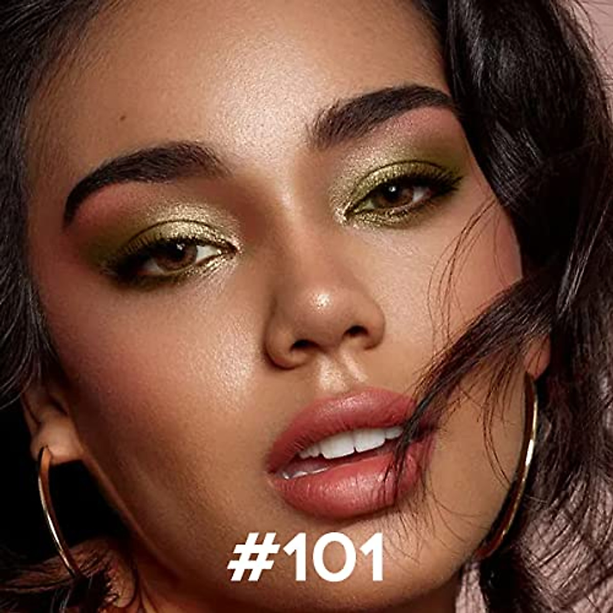 LUXAZA Cream Single Eyeshadow Stick with Blending Brush, Hypoallergenic Eye Shadow Stick Makeup, Pro Waterproof & Long Lasting Eye Brightener Stick,Eyeshadow Pencil Crayon Shimmer #101