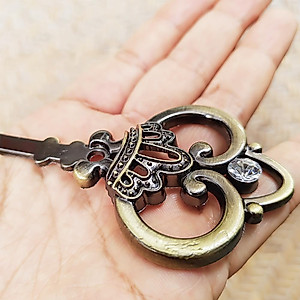 OAIDVEUY Zinc Alloy Key Shaped Decor Wall Hooks - 4 Pcs,Coat Hooks Key Hooks Holder Towel Hooks Coat Rack Hat Hooks - Bronze Finish