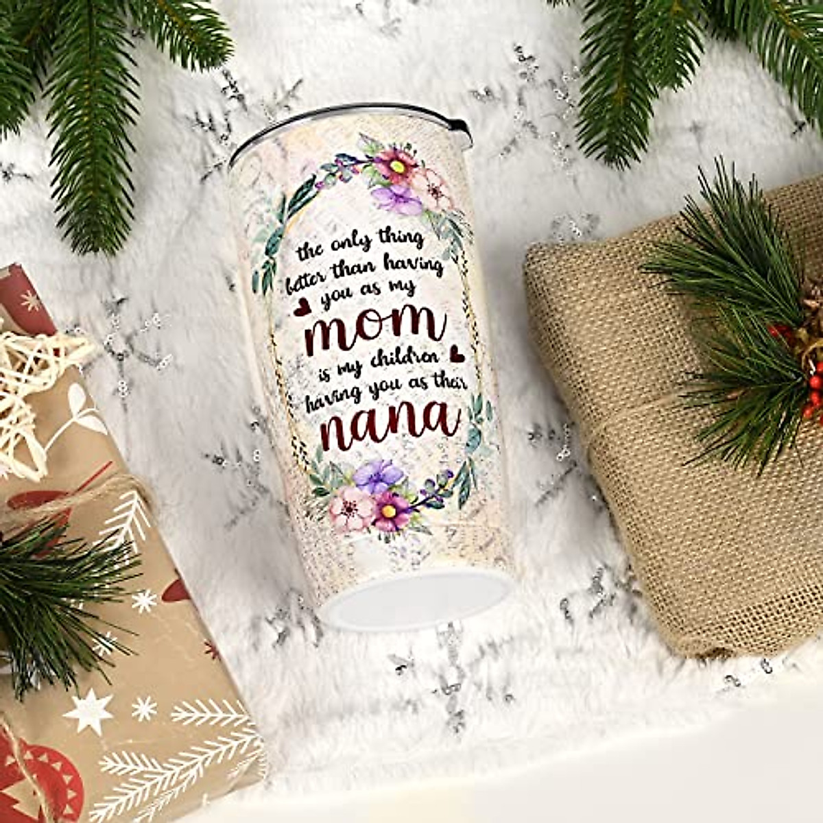 Futtumy Gifts for Grandma - Grandma Christmas Mothers Day Gifts from Grandchildren - Best Nana Ever Travel Tumbler - Best Grandma Mom Nana Gigi Gifts for Birthday - Grandma Bear Insulated Tumbler 20Oz