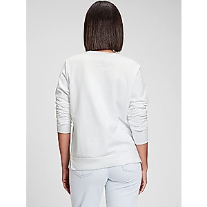 GAP womens Logo Crew Hooded Sweatshirt, White000, Large US