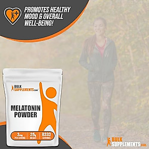 BULKSUPPLEMENTS.COM Melatonin Powder - Melatonin Sleep Supplement, Melatonin for Adults, Melatonin 3 mg - Vegan Melatonin, Pure & Gluten Free, 3mg per Serving, 25g (0.88 oz)