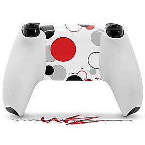 WraptorSkinz Skin Wrap compatible with Sony PS5 DualSense Controller Lots of Dots Red on White (CONTROLLER NOT INCLUDED)