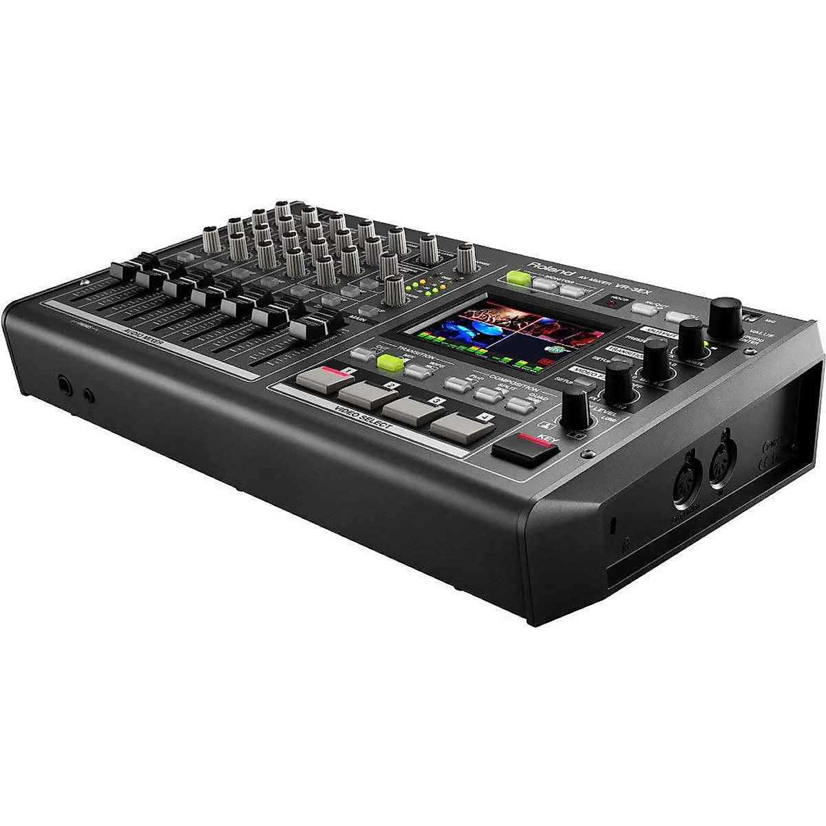 Roland VR-3EX All-in-one AV Mixer with Built-in USB Port for Web Streaming and Recording, 2.5" Multiview Touchscreen Monitor, Standard Definition 16:9 Mixing Engine, Scalers on Channel 4 and Output