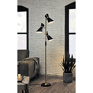 Lite Source Jared Antique Brass Three-Light Floor Lamp (LS-83138)