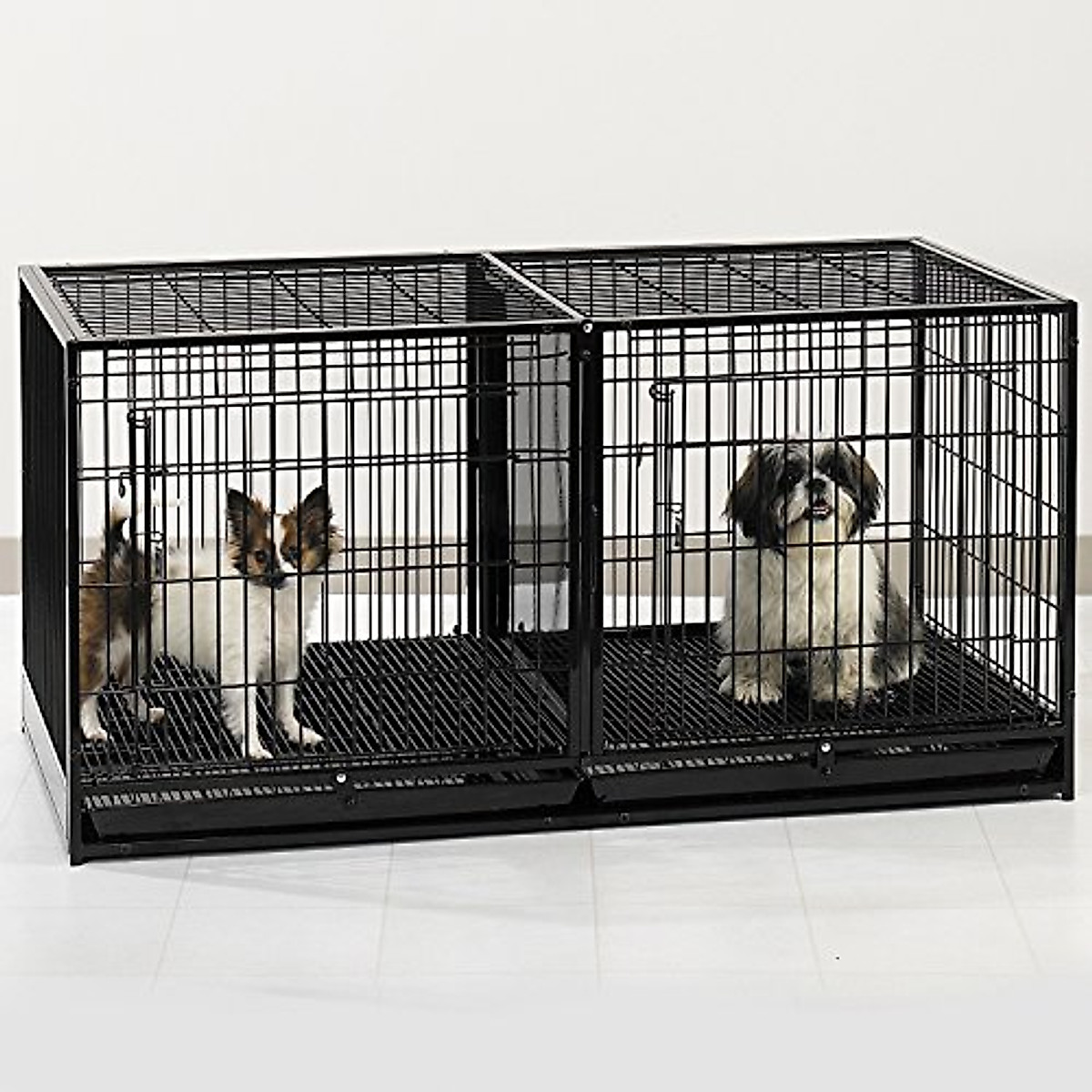 Pro Select Steel Modular Cage with Plastic Tray, Black