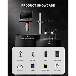 10" HDMI LCD Digital Microscope 1300X, Coin Microscopes with Screen & Light for Full View- Adults Soldering Microscope for Electronics Repair, 16MP Camera & 1080P Video, 32GB, for Computer/Mac/TV
