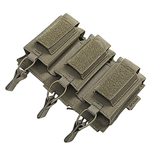 EXCELLENT ELITE SPANKER Open-Top Single/Double/Triple Molle Mag Pouch for M4 M14 M16 AK AR Elastic Rifle Magazines for Pistol Mag Pouch(Ranger Green)