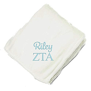 Go Greek Chic Customized Zeta Tau Alpha Embroidered Throw Blanket
