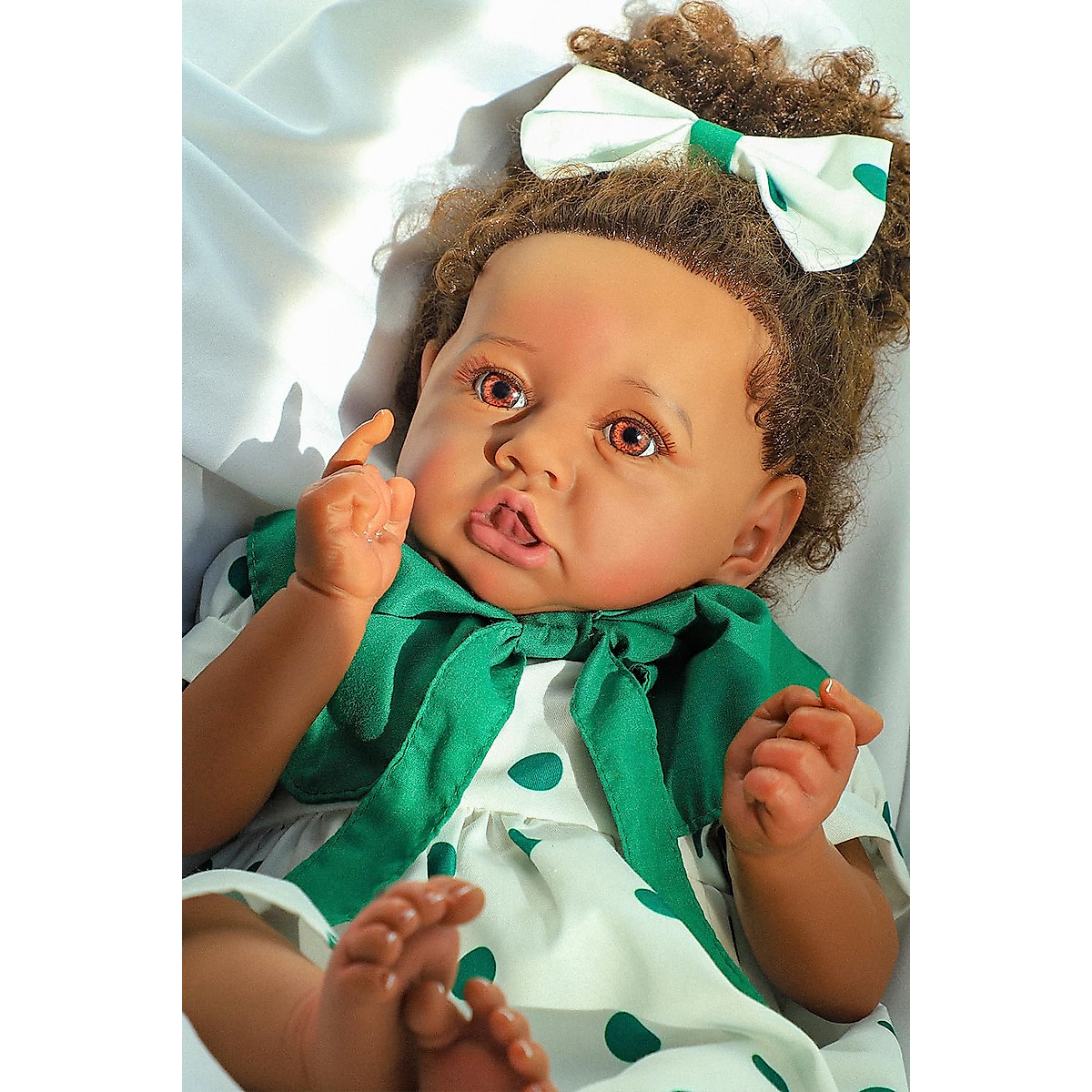 COSYOVE Reborn Baby Dolls Black Girl -Saskia, 23 Inches Realistic Baby Dolls with Lifelike African American Vinyl Body-Newborn Baby Doll Gift Set for Kids Age 3+