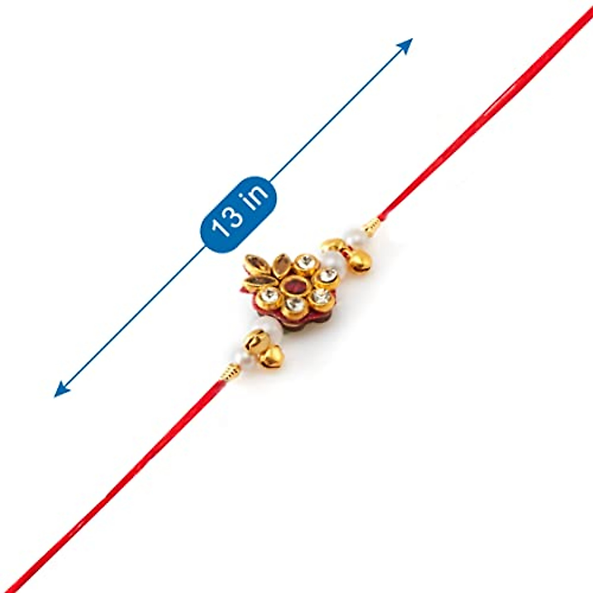 HATHKAAM 2 Pc Designer Rakhi for Brother and Bhabhi Traditional Handmade Rakhi Lumba Set for Bhai Bhabhi Decorative Set of Lumba Rakhi for Bhaiya Bhabhi Combo Gift for Rakhsha Bandhan (HKRL026)