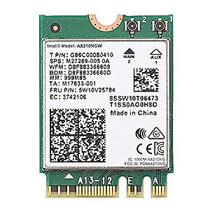 TelDaykemei 5473Mbps WiFi 6E 802.11ac/ax Intel AX210 Bluetooth 5.3 M.2 2230 Key E Network Card 2.4G/5Ghz/6Ghz Wireless Internal Adapter AX210NGW
