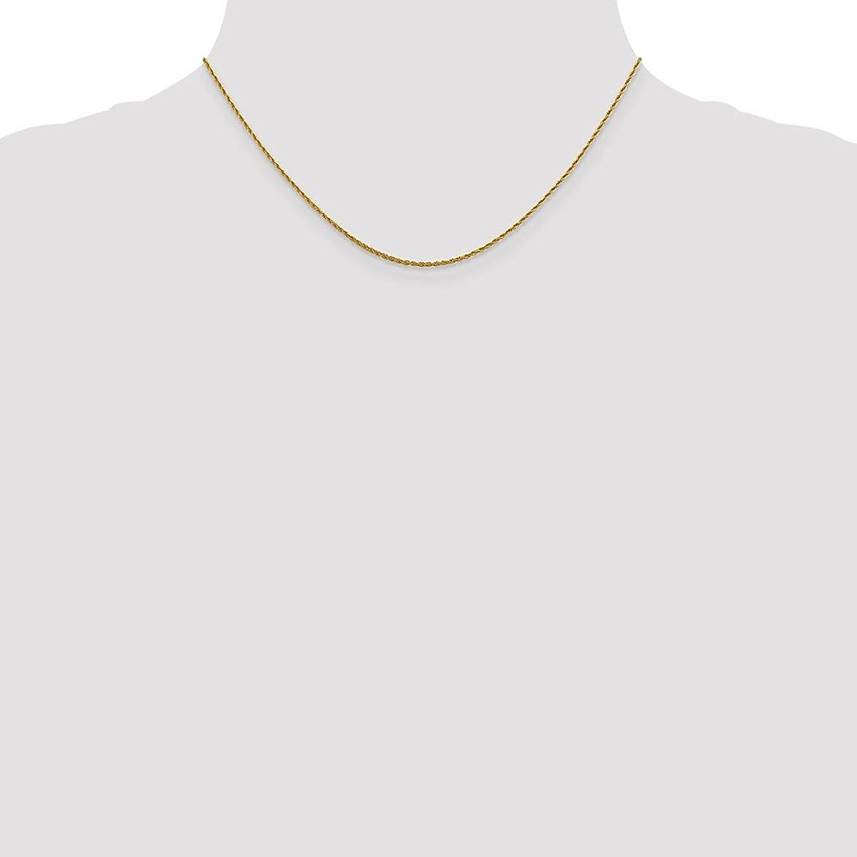 Diamond2Deal 14k Yellow Gold 1.3mm Loose Rope Chain Necklace