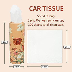 6 Pack Car Tissue Holder, Boxes Tissue for Bathroom Office, Travel Tissues Packs, Facial Tissue Bulk for Car Present