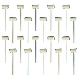 NUOBESTY Wooden Hammers Mallet Solid Wood Flat Head Kids Hammering and Pounding Toys, Pack of 20