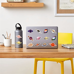 Funimost Cool Planet Space Stickers 60PCS Galaxy Stickers Gifts for Kids Teens Adults, Vinyl Waterproof Universe Stickers for Laptop Water Bottles