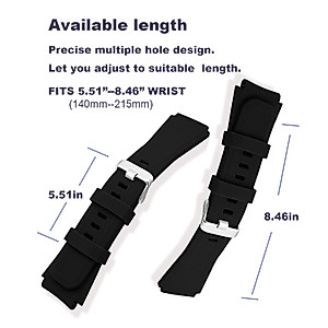 Classic Silicone Replacement Smart Watch Band 22mm, for Fossil Men Gen 5 Carlyle/Women Gen 5 Julianna/Fossil Q Explorist HR Gen 4 Gen 3 Wander Marshal Gen 2 Smartwatch Band Strap 22mm - Black