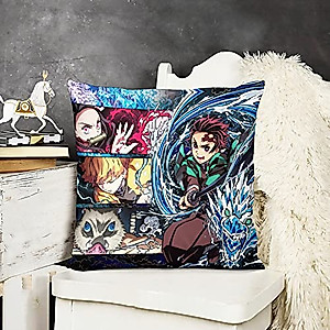 Japanese Anime Flannel Blanket 2set, Soft Lightweight Fleece Throw Blanket with Pillowcase Warm Durable Sofa Couch Decor Beding