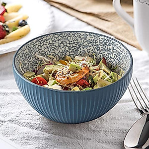 SULIVES Cereal Bowls Set of 4, 6 Inch Ceramic Bowls for Kitchen, Colorful Cute Serving Bowls Set for Soup Salad Pasta Ramen Fruit - 26 OZ